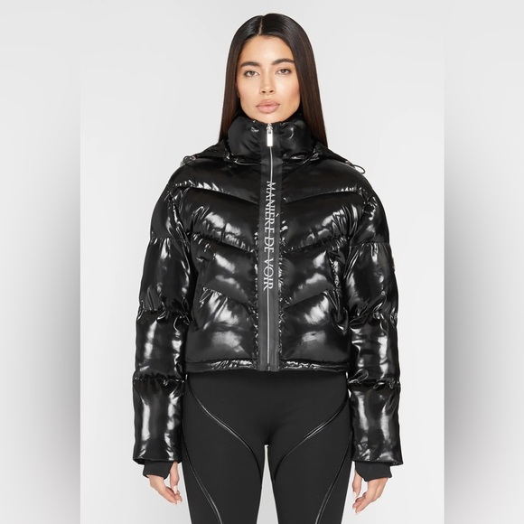 Manière De Voir | Jackets & Coats | High Shine Puffer Jacket Black ...